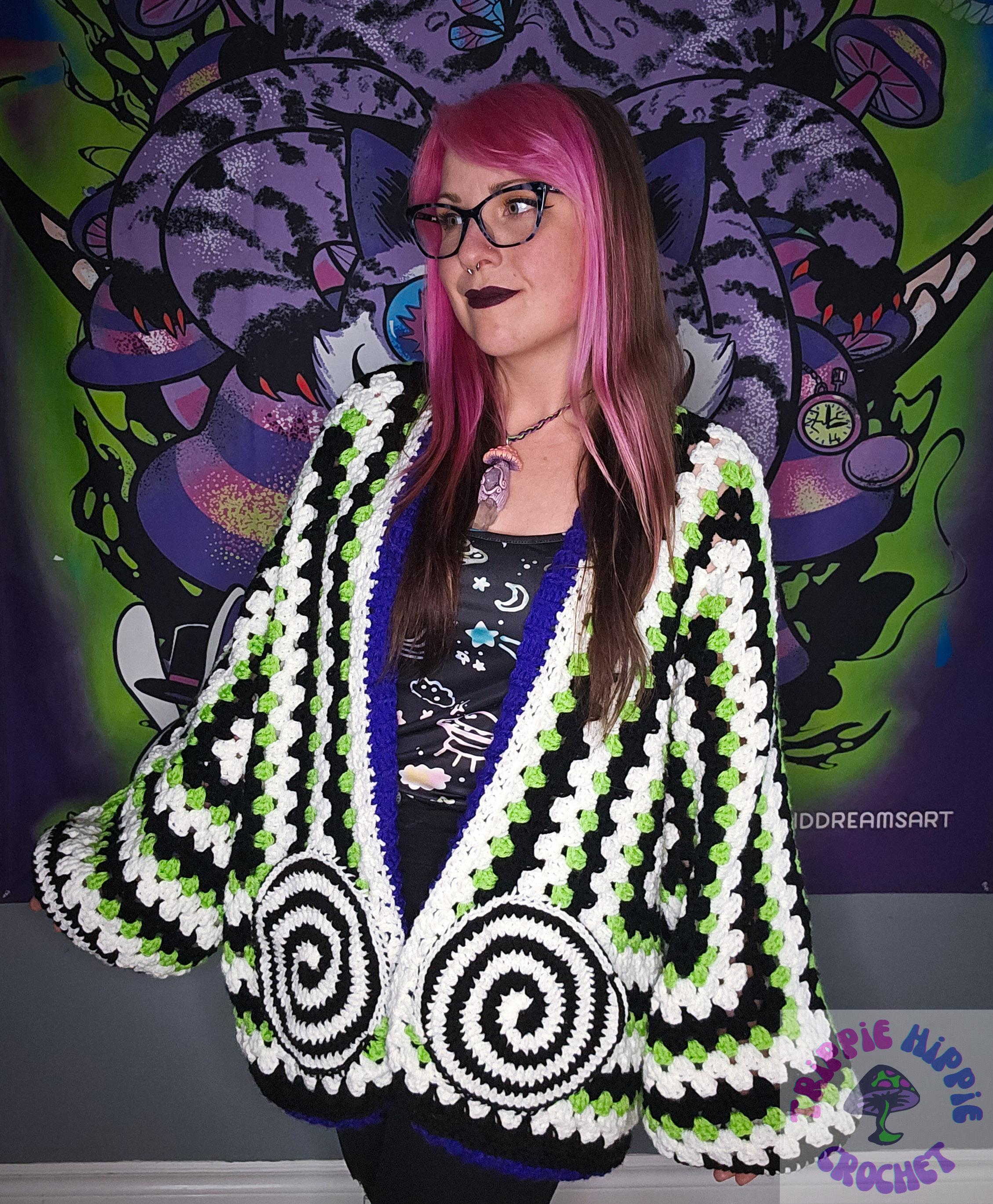 Beetlejuice Hexi Cardi – Trippiehippiehandmade